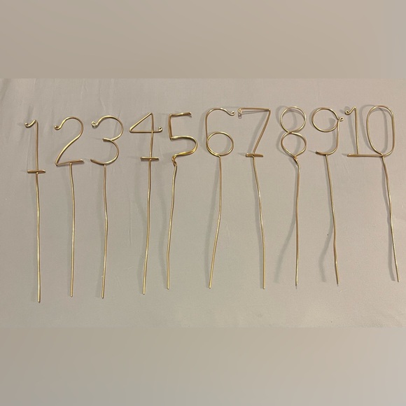 Party Supplies | Copper Colored Wire Numbers Centerpiece Table Marker ...